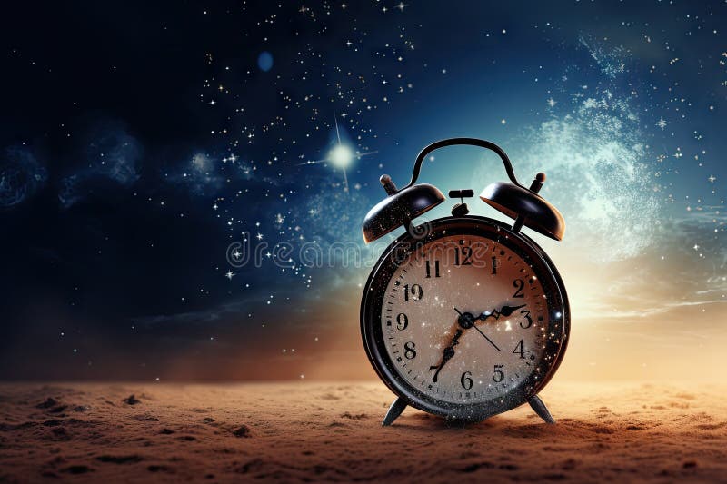 Clock in Time Space. Time Concept, Futuristic Abstract Background.by ...