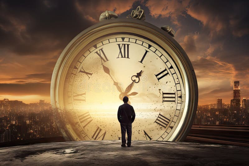 Clock in Time Space. Time Concept, Futuristic Abstract Background.by ...