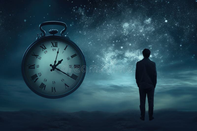 Clock in Time Space. Time Concept, Futuristic Abstract Background.by ...