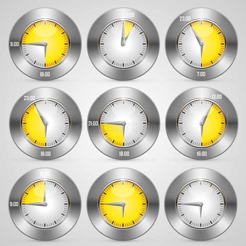 Clock with time stamp set stock vector. Illustration of computer - 49472221