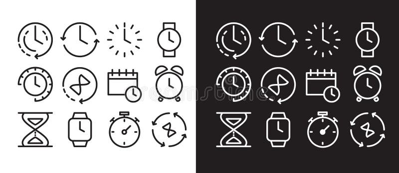 Clock Time Symbol Vector Icon Set Stock Vector - Illustration of minute ... Clock Time Symbol Vector Icon Set Stock Vector - Illustration of minute ...