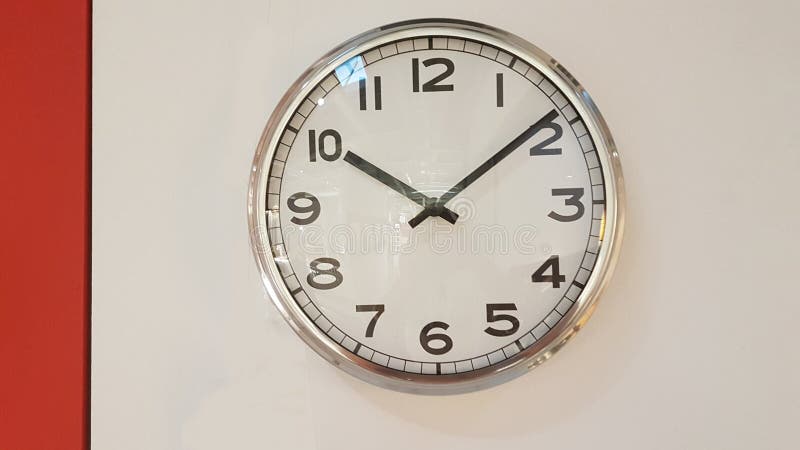 Clock Time on the Wall for Background Stock Photo - Image of indoor ...