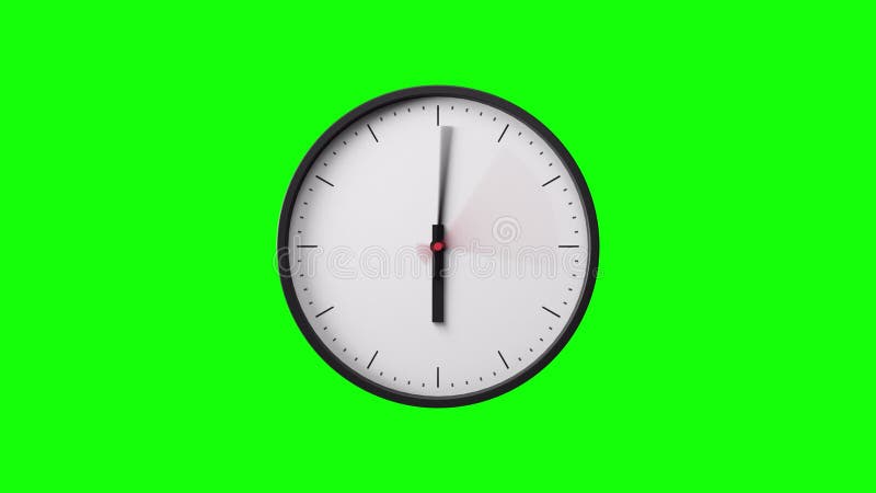 Clock Timelapse Greenscreen Alpha Loop. Fast Movement of Clock Hands ...