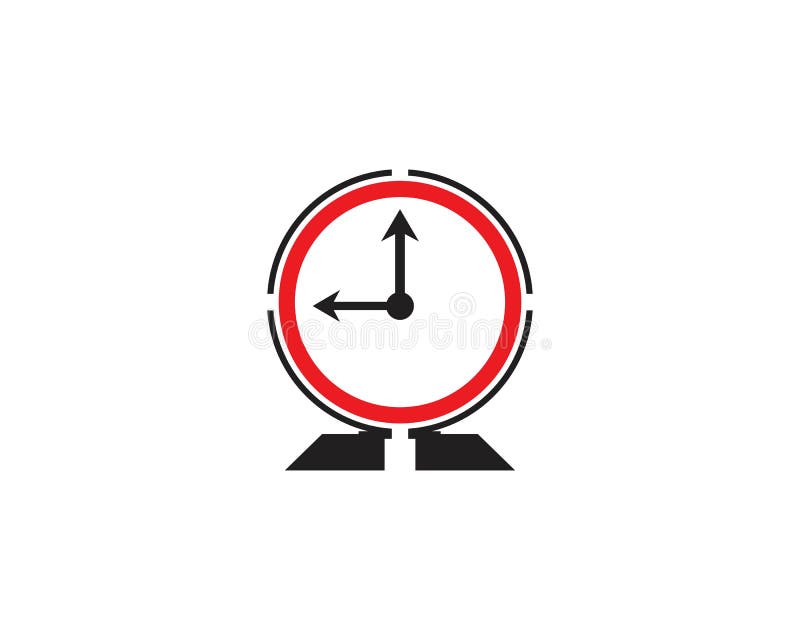 Clock Timer Logo Vector Template Stock Vector - Illustration of round ...