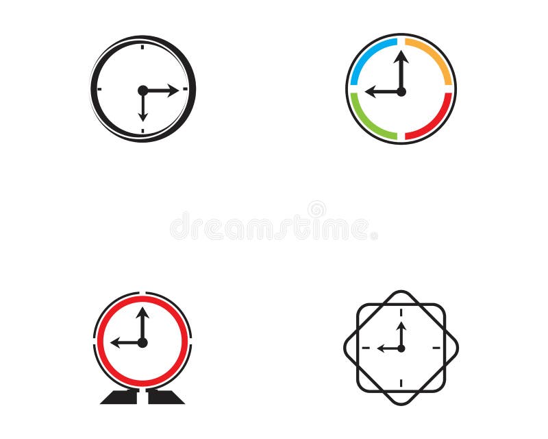 Clock Timer Logo Vector Template Stock Vector - Illustration of clock ...