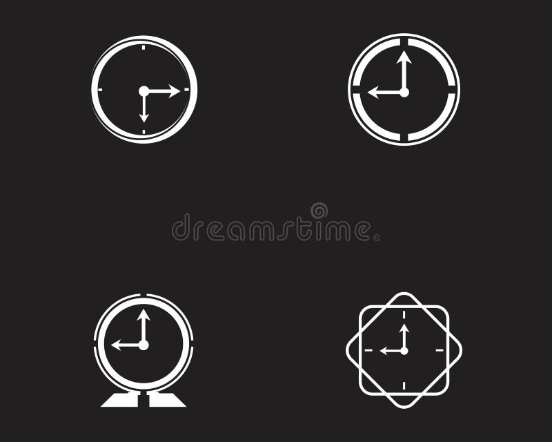 Clock Timer Logo Vector Template Stock Vector - Illustration of flat ...