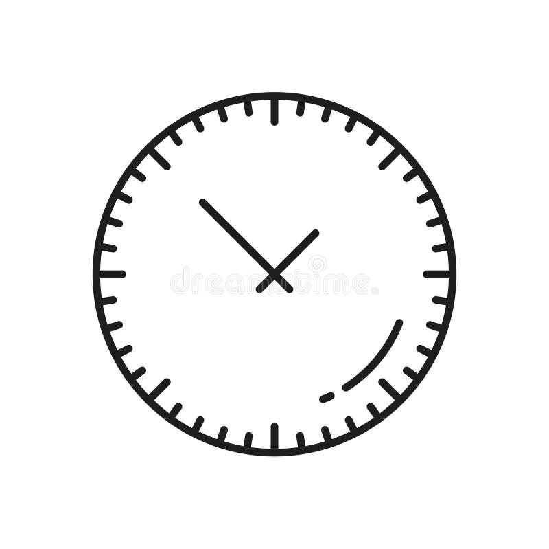 Clock Timer Outline Icon, Watch Face Dial Hands Stock Vector ...