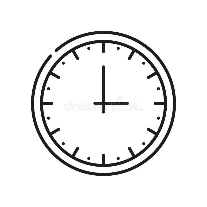 Clock Timer Outline Icon, Watch Face Dial Hands Stock Illustration ...