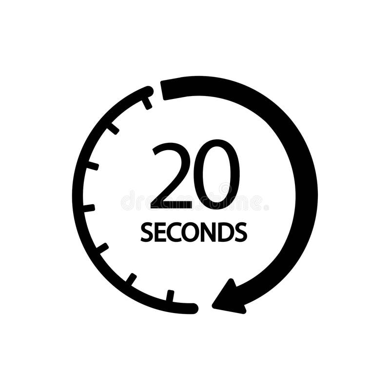 Clock , Timer Time Passage Icon 20 Seconds. High Quality Black Style ...