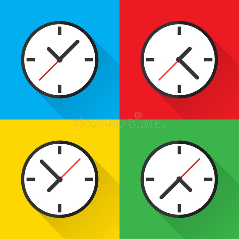 Clock Timer. Vector Isolated Illustration. Set of Vector Clocks ...