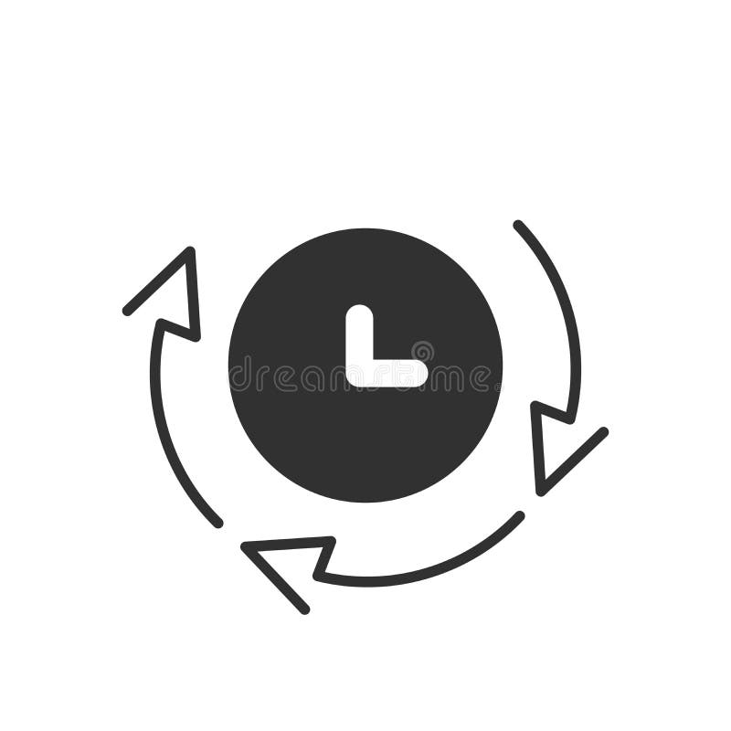 Clock Timing Circle Icon with Arrows. Alarm Clock Symbol, Chronometer ...