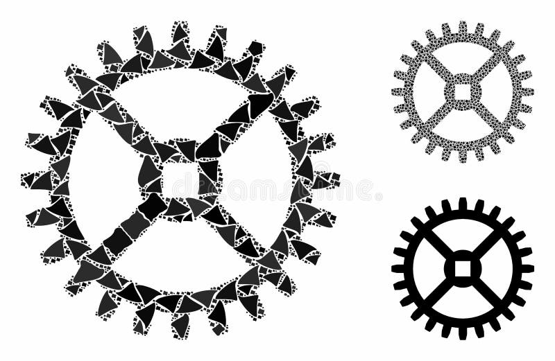 Clock Tooth Wheel Composition Icon of Rough Items Stock Illustration ...
