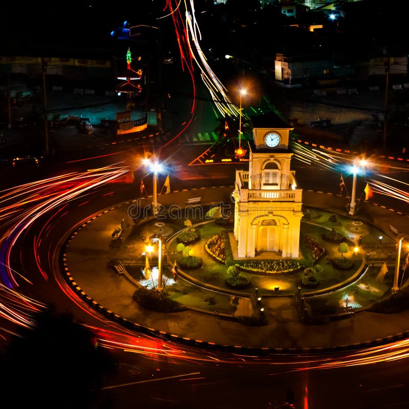 Clock Tower stock image. Image of scene, rotary, night - 19940667