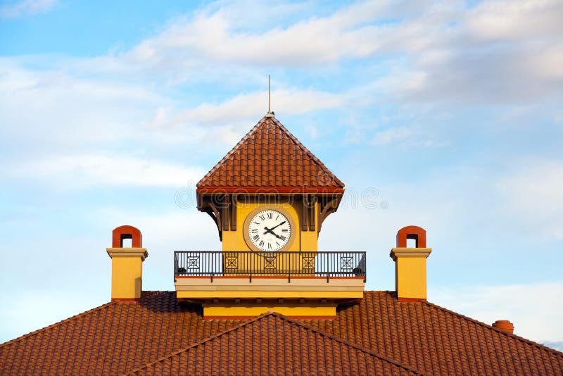 Clock on the tower. stock photo. Image of clock, hour - 23631260