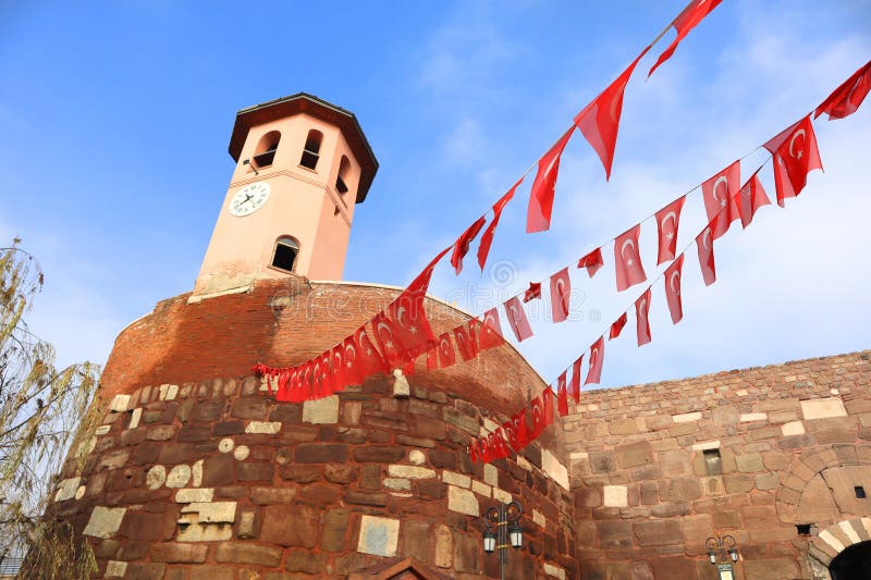 Clock Tower Ak Kala Fortress Hill Hissar Ankara Turkey Stock Photos ...
