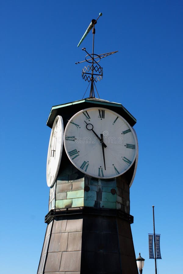 Clock Tower at Aker Brygge in Oslo, Norway Stock Image - Image of clock ...