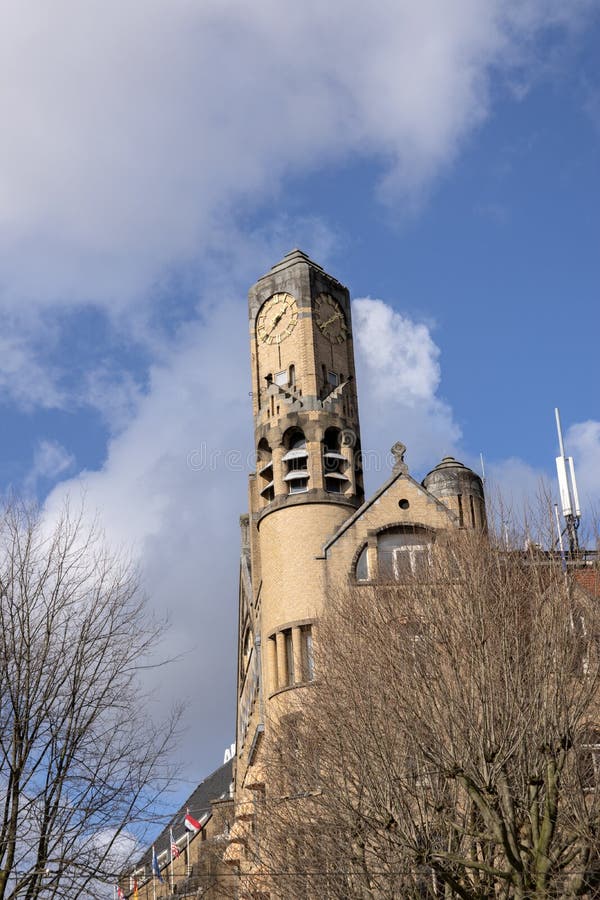 Clock Tower at the American Hotel at Amsterdam the Netherlands 4-3-2020 ...