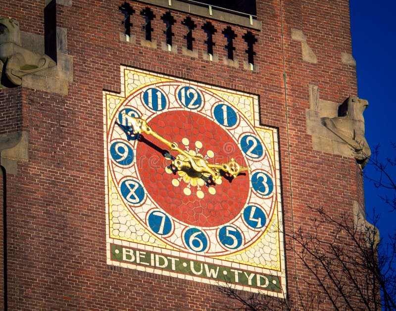 Clock tower amsterdam stock photo. Image of clock, architectural - 99468876