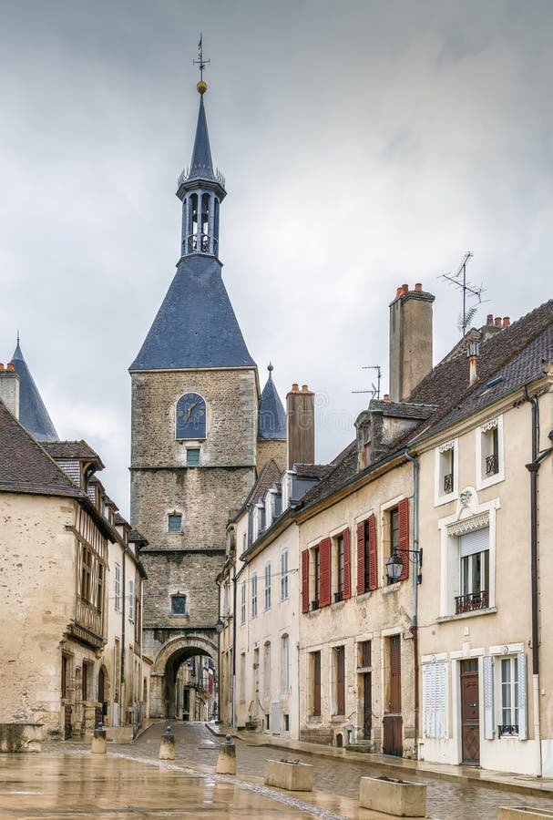 Clock Tower, Avallon, France Stock Photo - Image of city, avallon ...