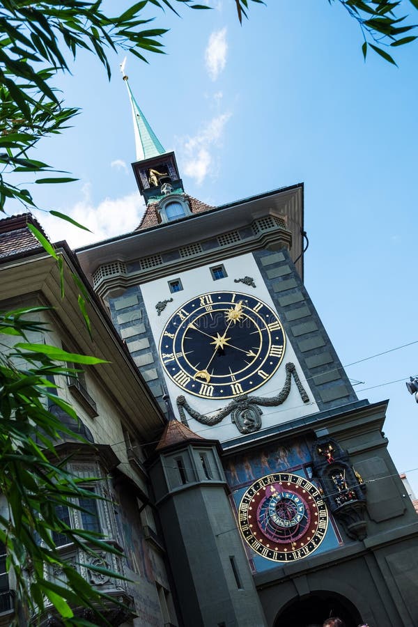 Clock tower Bern stock photo. Image of panoramic, town - 128598954