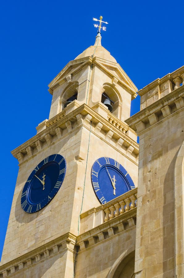 Clock Tower, Birgu Malta stock image. Image of tower - 37688385