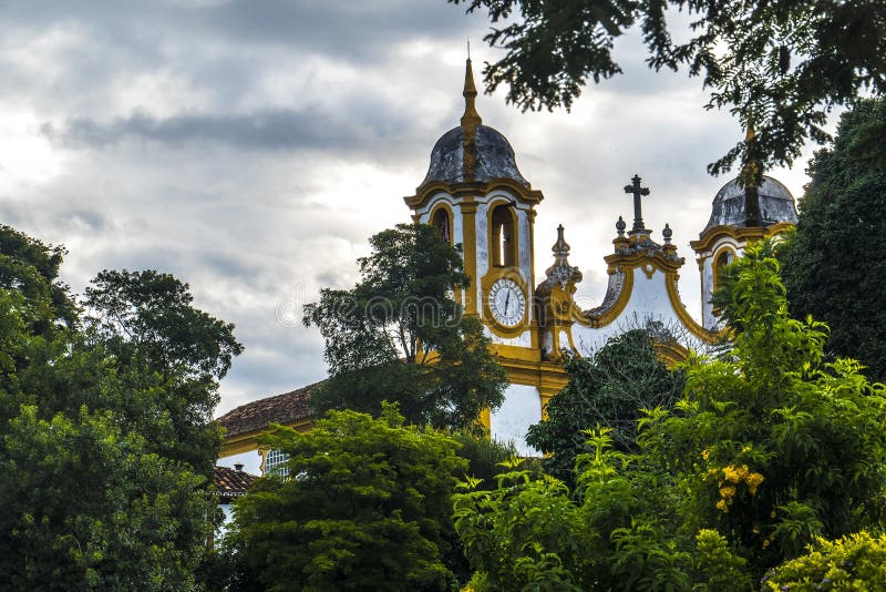 Clock tower in Brazil stock photo. Image of roof, point - 139766024