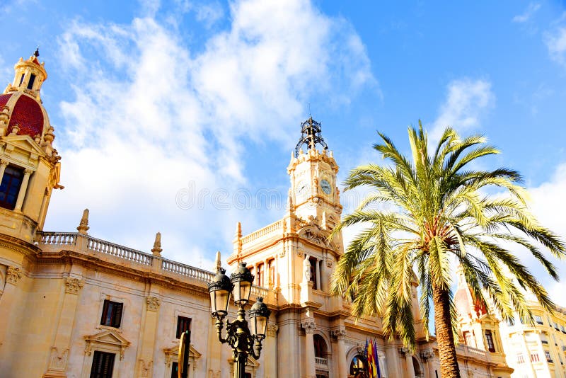 Clock Tower Building. Large Clock Tower with Hour Hands that Shows Time ...