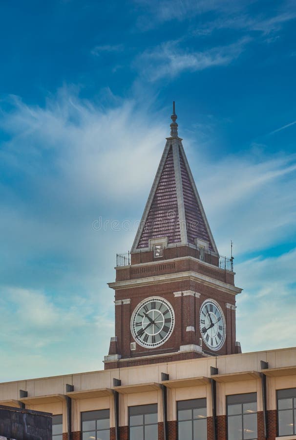 Clock Tower on Building in Seattle Stock Photo - Image of building ...