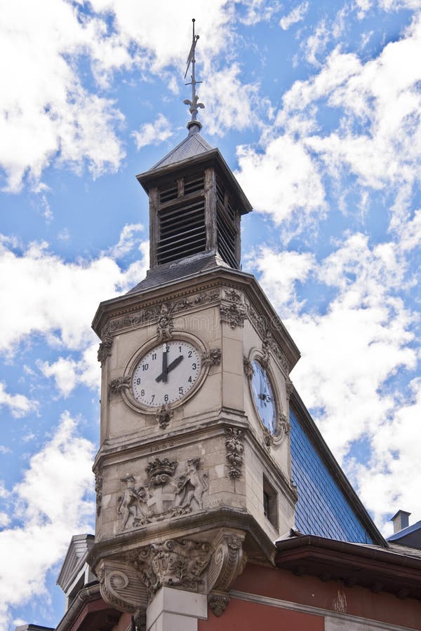 Clock tower in chambery stock image. Image of france - 26228315