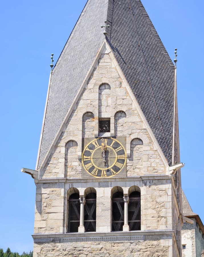 Clock on a tower of church stock photo. Image of european - 94045356