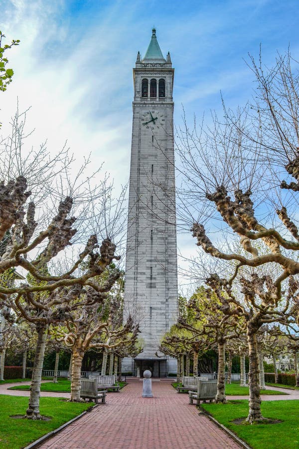 Campanile Clock Tower at UC Berkeley Stock Image - Image of college ...