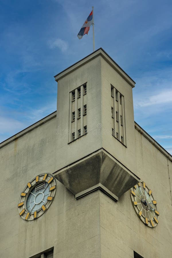 Clock Tower Corner stock image. Image of exterior, public - 245495117