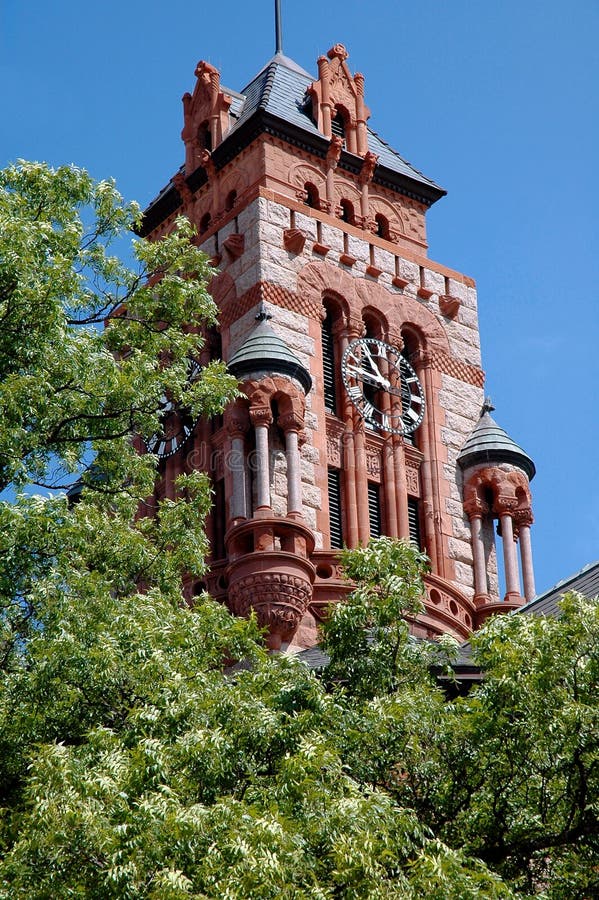 Clock Tower at Courthouse in Waxahachie, Texas Stock Photo - Image of ...