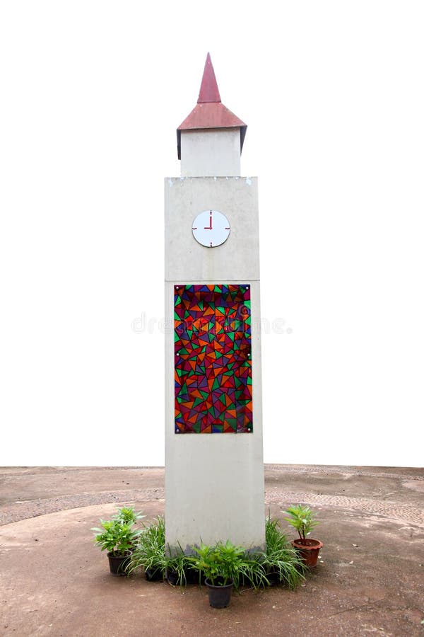 Clock Tower is Decorated with Stained Glass. Stock Image - Image of ...
