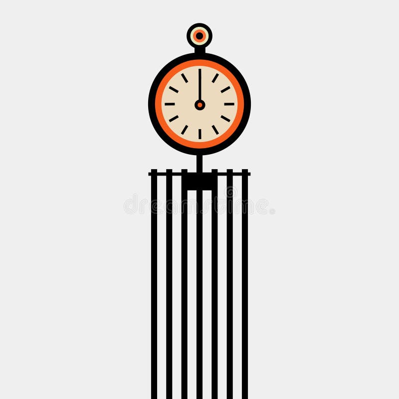Clock Tower Design - Clock Over the Building Stock Illustration ...
