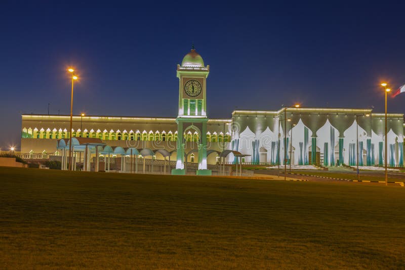 Clock tower in Doha stock image. Image of peninsula - 149966891