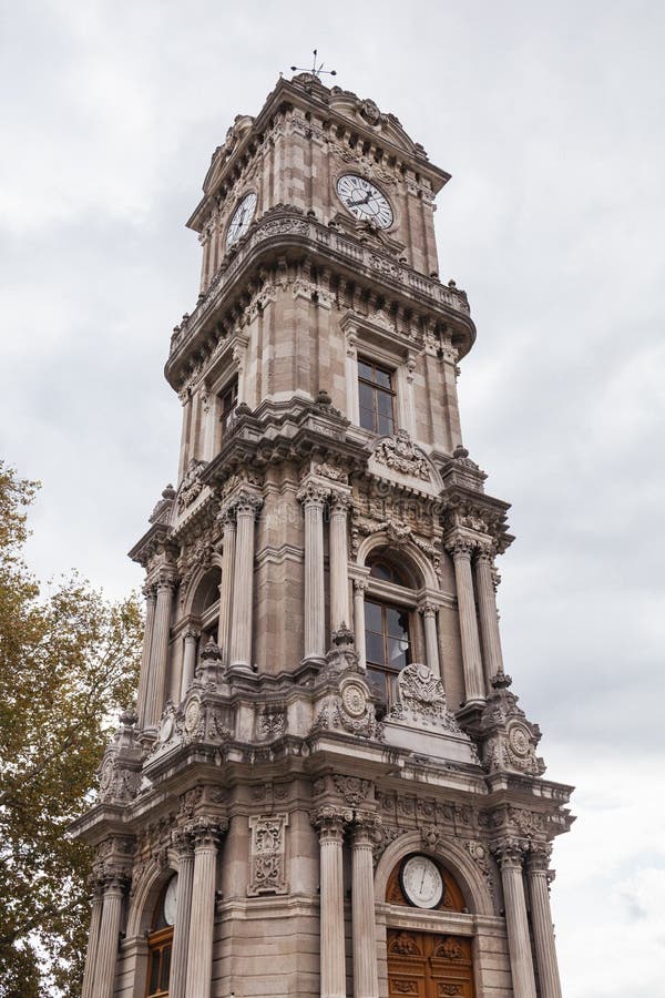 Clock Tower in Dolmabahce Palace - Istanbul Turkey. Stock Photo - Image ...