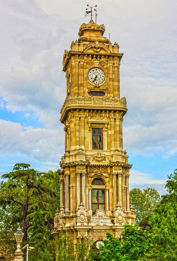 The Clock Tower at the Dolmabahce Palace, Istanbul, Turkey Stock Photo ...