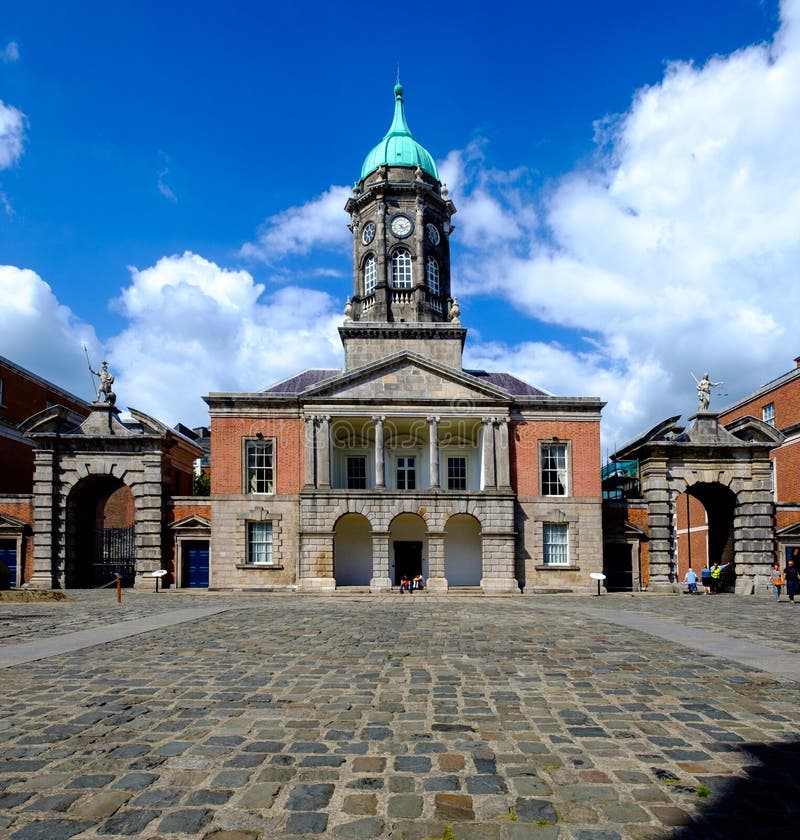 Clock Tower in Dublin Castle Yard Editorial Stock Image - Image of ...