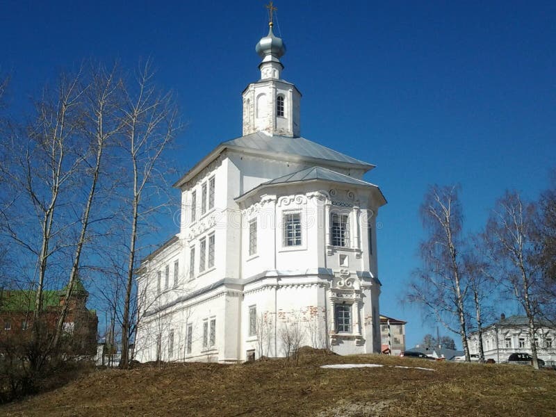 A Clock Tower in Front of a Building Church Stock Image - Image of ...
