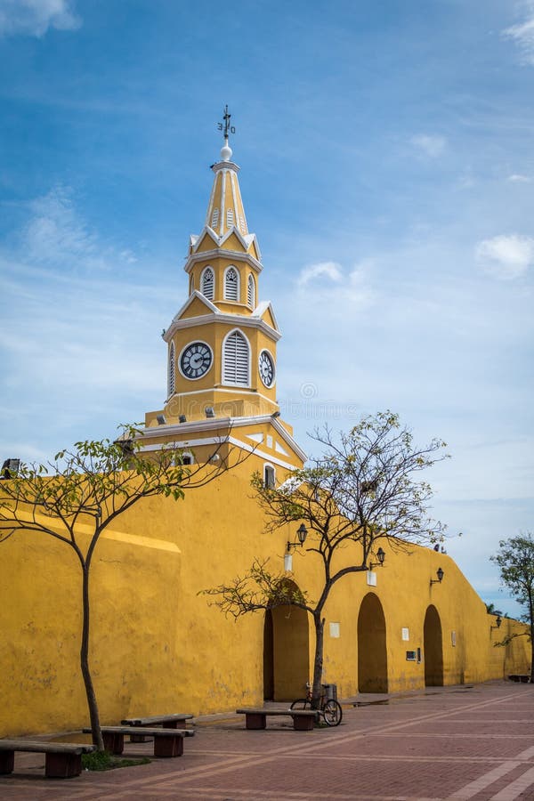 Clock Tower Gate - Cartagena De Indias, Colombia Stock Image - Image of ...