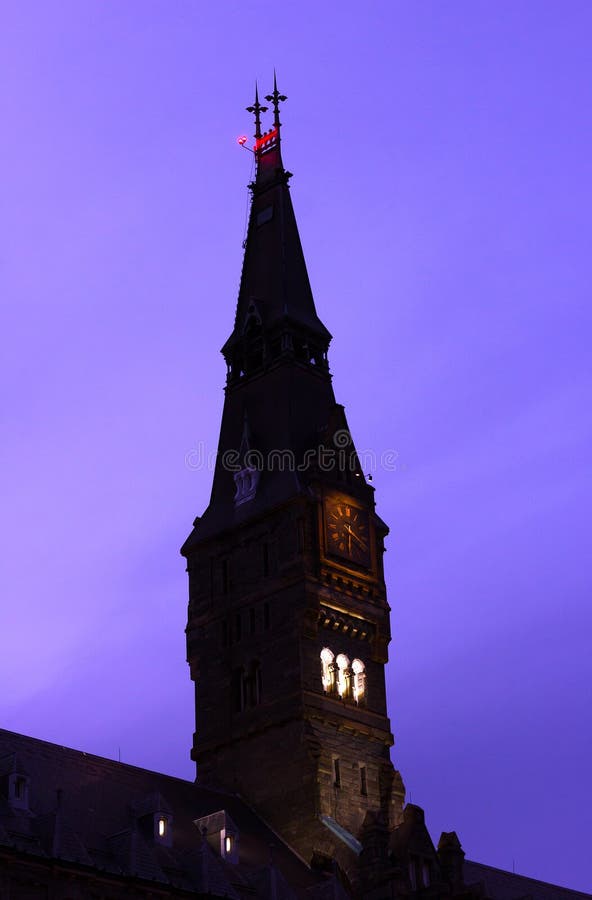Clock Tower of Georgetown University. Stock Photo - Image of roof ...