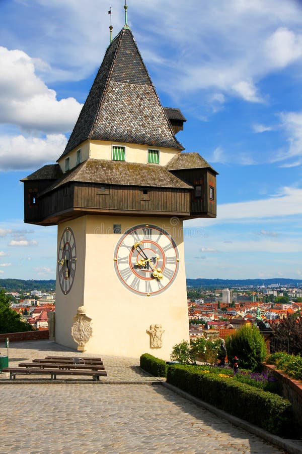 The Clock tower in Graz stock photo. Image of osterreich - 30586734