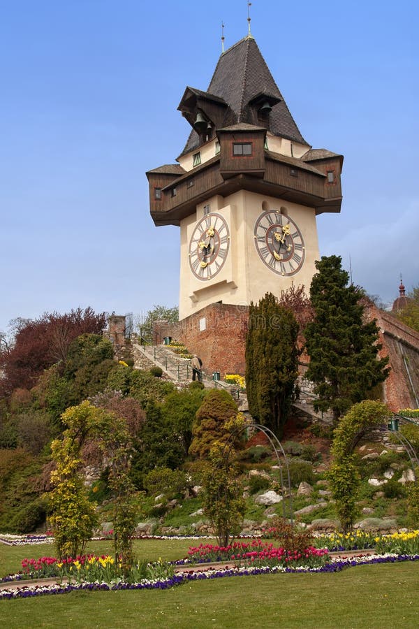 Sundial and Clock on Basel Cathedral, Switzerland Stock Photo - Image ...