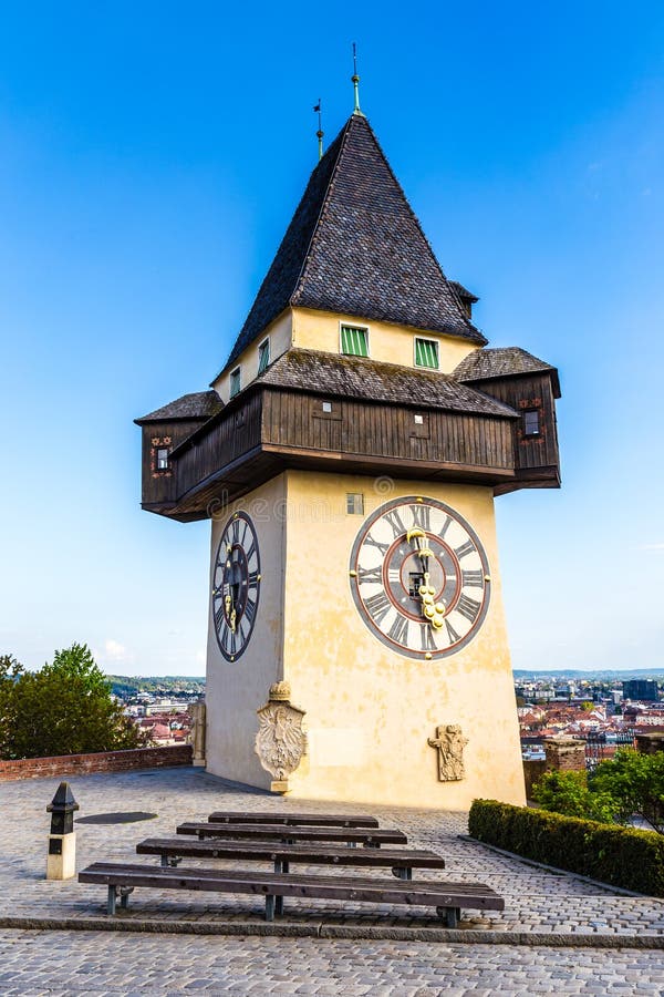 Clock Tower - Graz, Styria, Austria Stock Image - Image of hill, bell ...