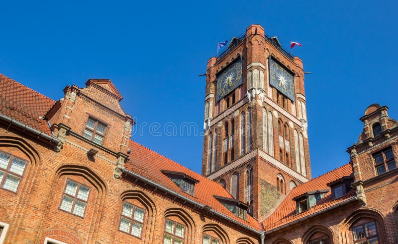 Clock Tower of the Historic Town Hall Building in Torun Stock Photo ...