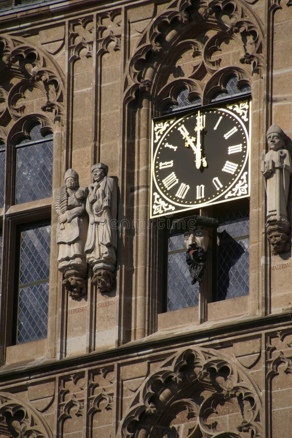Clock Tower with Historical Statues Stock Image - Image of history ...