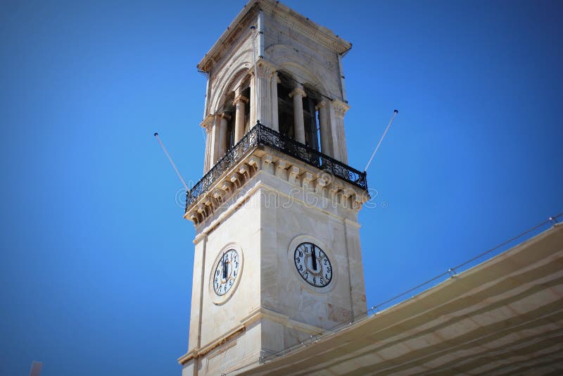 Clock Tower in Hydra Island Greece Stock Photo - Image of high, greece ...