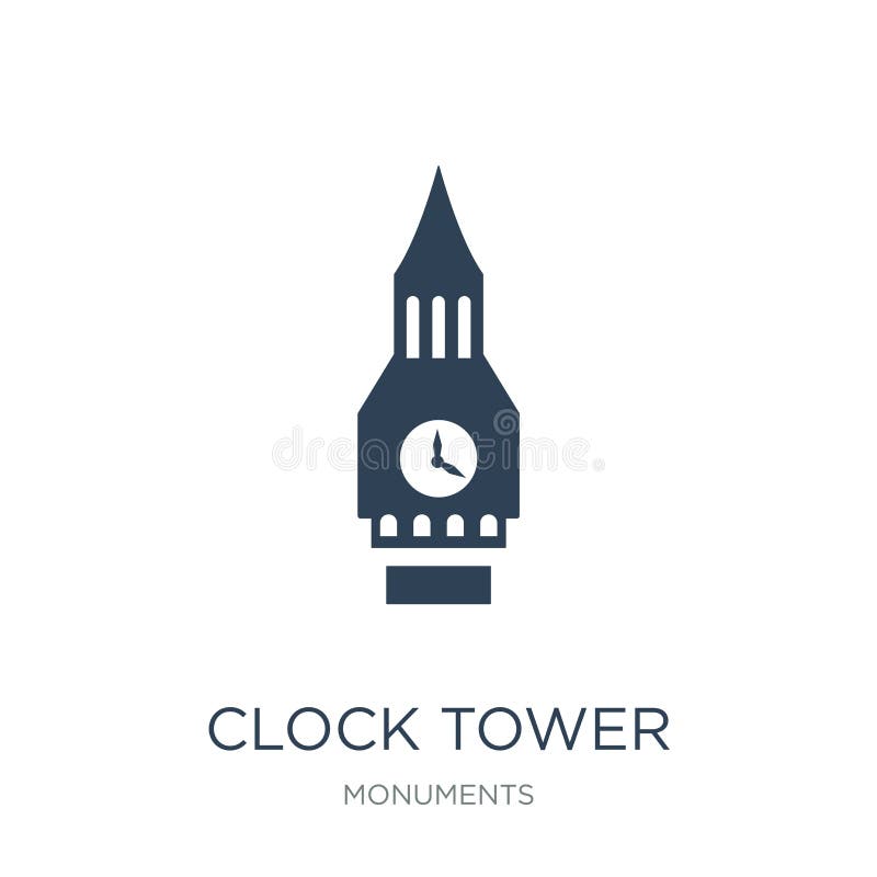 Clock Tower Icon in Trendy Design Style. Clock Tower Icon Isolated on ...