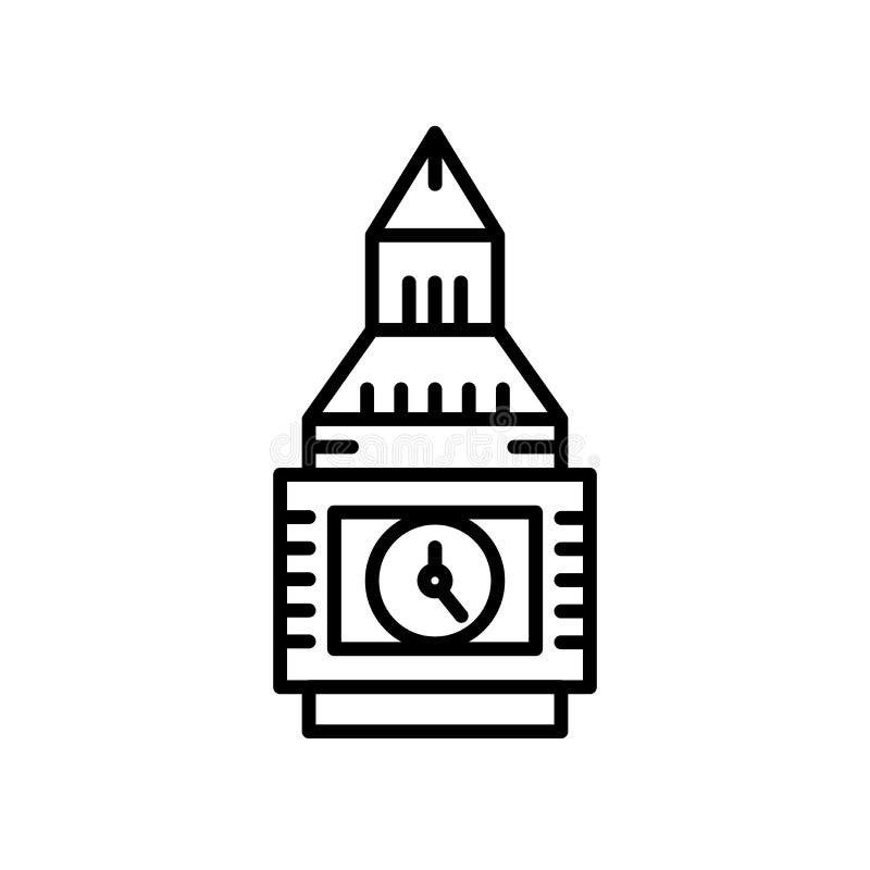 Clock Tower Icon Vector Isolated on White Background, Clock Tower Sign ...